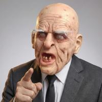 China Hyper-Realistic Old Man Zombie Latex Mask - Premium Quality Latex Halloween Mask One Size Fits Most for sale
