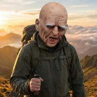 China Hyper-Realistic Old Man Zombie Latex Mask - Premium Quality Latex Halloween Mask One Size Fits Most for sale