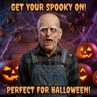 China Hyper-Realistic Old Man Zombie Latex Mask - Premium Quality Latex Halloween Mask One Size Fits Most for sale