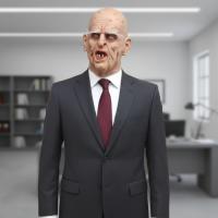 China Hyper-Realistic Old Man Zombie Latex Mask - Premium Quality Latex Halloween Mask One Size Fits Most for sale