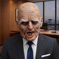 China Hyper-Realistic Old Man Zombie Latex Mask - Premium Quality Latex Halloween Mask One Size Fits Most for sale
