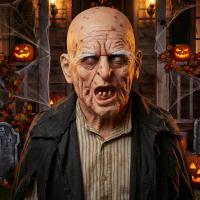 China Hyper-Realistic Old Man Zombie Latex Mask - Premium Quality Latex Halloween Mask One Size Fits Most for sale