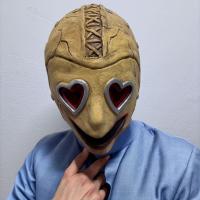 China Creepy Heart Eyes Slasher Mask with Grin, Realistic Yellow Horror Latex Mask for Halloween Cosplay Costume Party Props for sale