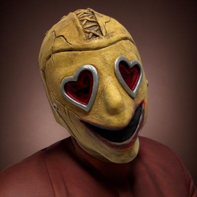 China Creepy Heart Eyes Slasher Mask with Grin, Realistic Yellow Horror Latex Mask for Halloween Cosplay Costume Party Props for sale