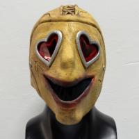 China Creepy Heart Eyes Slasher Mask with Grin, Realistic Yellow Horror Latex Mask for Halloween Cosplay Costume Party Props for sale