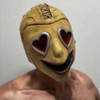 China Creepy Heart Eyes Slasher Mask with Grin, Realistic Yellow Horror Latex Mask for Halloween Cosplay Costume Party Props for sale