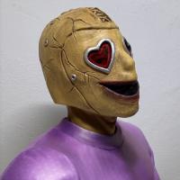 China Creepy Heart Eyes Slasher Mask with Grin, Realistic Yellow Horror Latex Mask for Halloween Cosplay Costume Party Props for sale