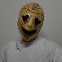 China Creepy Heart Eyes Slasher Mask with Grin, Realistic Yellow Horror Latex Mask for Halloween Cosplay Costume Party Props for sale