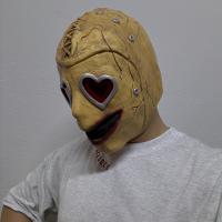 China Creepy Heart Eyes Slasher Mask with Grin, Realistic Yellow Horror Latex Mask for Halloween Cosplay Costume Party Props for sale
