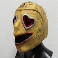 China Creepy Heart Eyes Slasher Mask with Grin, Realistic Yellow Horror Latex Mask for Halloween Cosplay Costume Party Props for sale