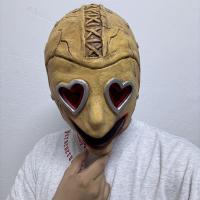 China Creepy Heart Eyes Slasher Mask with Grin, Realistic Yellow Horror Latex Mask for Halloween Cosplay Costume Party Props for sale