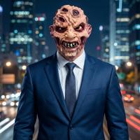 China Premium Pure Latex Horror Mask with Hyper-Realistic Details and Full Head Coverage for Halloween Cosplay for sale