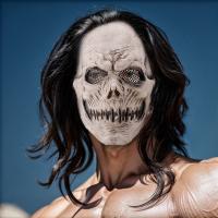 China Customizable Latex Demon Mask for Halloween and Theatrical Use with One Size Fits Most Design for sale