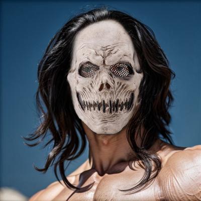 China Customizable Latex Demon Mask for Halloween and Theatrical Use with One Size Fits Most Design for sale