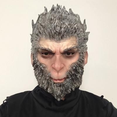 China Patygr Hyper-Realistic Primal Ape Latex Mask - Hand-Painted Grey Mythical Monkey Warrior Headgear for Professional Cosplay for sale