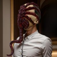 China Realistic Parasite Creature Latex Mask Full Head Horror Cosplay Mask Alien Monster Halloween Costume Prop for sale