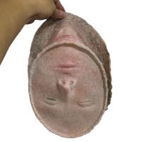 China Surreal Human Face Bucket Hat Mask, Novelty Creepy Upside Down Face Mask with Stitches, Weird Art Props for Cosplay Costume Party for sale