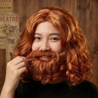 China Realistic Red Beard Viking Latex Mask, Full Head Adult Costume Mask for Halloween Cosplay, Medieval Warrior Themed Party, LARP Masquerade & Role Play Events for sale