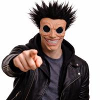 China Scary Smiling Face Latex Mask with Spiky Hair and Grey Hair Cover for Halloween & Cosplay for sale
