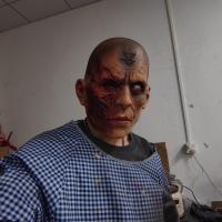 China Scarred Zombie Latex Mask with Symbol Tattoo - Lightweight 300g Halloween Horror Mask for sale