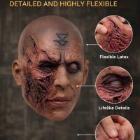 China Scarred Zombie Latex Mask with Symbol Tattoo - Lightweight 300g Halloween Horror Mask for sale