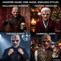 China Sinister Bald Devil Mask with Cross Mark, Realistic Horror Party Mask for sale