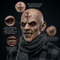 China Sinister Bald Devil Mask with Cross Mark, Realistic Horror Party Mask for sale