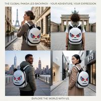 China Smart LED Display Backpack for Girls and Teens, Customizable Eye Light-Up Crossbody Bag with Graffiti Style for sale