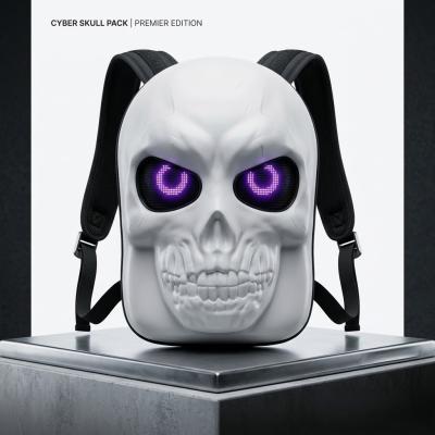 China Custom LED Display Skull Backpack with Programmable RGB Eye Animations, Waterproof ABS + PC Hard Shell, and Bluetooth High-Speed Sync for sale