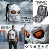 China Custom LED Display Skull Backpack with Programmable RGB Eye Animations, Waterproof ABS + PC Hard Shell, and Bluetooth High-Speed Sync for sale