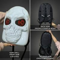 China Custom LED Display Skull Backpack with Programmable RGB Eye Animations, Waterproof ABS + PC Hard Shell, and Bluetooth High-Speed Sync for sale