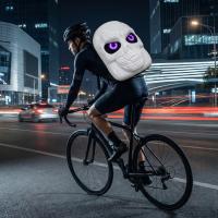 China Custom LED Display Skull Backpack with Programmable RGB Eye Animations, Waterproof ABS + PC Hard Shell, and Bluetooth High-Speed Sync for sale