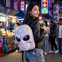 China Custom LED Display Skull Backpack with Programmable RGB Eye Animations, Waterproof ABS + PC Hard Shell, and Bluetooth High-Speed Sync for sale
