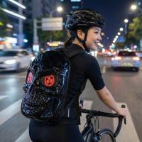 China Custom LED Display Skull Backpack, 3D Hard Shell Punk Moto Bag with Programmable RGB Eye Animations for Festivals & Gifting for sale