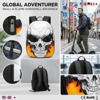 China Advanced Tech Hardshell Backpack - LED Skull Edition | Programmable Purple Eyes, Flame Design, Durable Travel Laptop Bag for sale