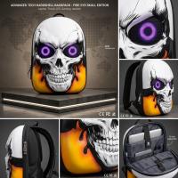 China Advanced Tech Hardshell Backpack - LED Skull Edition | Programmable Purple Eyes, Flame Design, Durable Travel Laptop Bag for sale