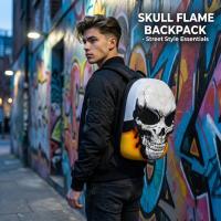 China Advanced Tech Hardshell Backpack - LED Skull Edition | Programmable Purple Eyes, Flame Design, Durable Travel Laptop Bag for sale