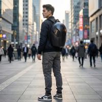 China Programmable LED Backpack with Waterproof ABS + PC Hard Shell and USB Power Bank Compatibility for Festivals and Safety for sale