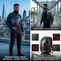 China Programmable LED Backpack with Waterproof ABS + PC Hard Shell and USB Power Bank Compatibility for Festivals and Safety for sale