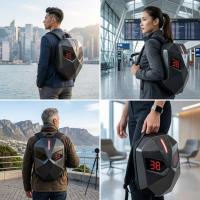 China Cyberpunk Hardshell Smart LED Backpack with Dual Programmable Screens, App Control, Perfect for Commuting and Tech Enthusiasts - SKY RIDER for sale