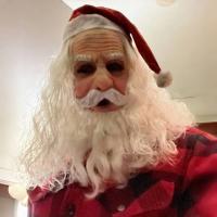 China Realistic Santa Claus Mask Full Head Latex with Hat Beard Adult Christmas Cosplay Party Prop for sale