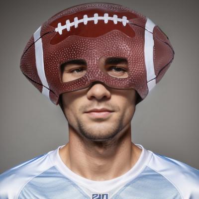China Textured Football Fan Mask - Premium Pigskin Style Game Day Face Shield for Tailgates, Sports Cosplay & Superfan Accessories for sale