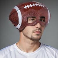 China Textured Football Fan Mask - Premium Pigskin Style Game Day Face Shield for Tailgates, Sports Cosplay & Superfan Accessories for sale
