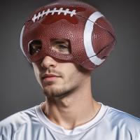 China Textured Football Fan Mask - Premium Pigskin Style Game Day Face Shield for Tailgates, Sports Cosplay & Superfan Accessories for sale