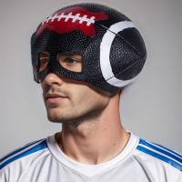 China Textured Football Fan Mask - Premium Pigskin Style Game Day Face Shield for Tailgates, Sports Cosplay & Superfan Accessories for sale