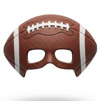 China Textured Football Fan Mask - Premium Pigskin Style Game Day Face Shield for Tailgates, Sports Cosplay & Superfan Accessories for sale