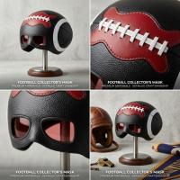 China Textured Football Fan Mask - Premium Pigskin Style Game Day Face Shield for Tailgates, Sports Cosplay & Superfan Accessories for sale