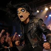 China Realistic Classic Rocker Latex Full Head Mask - Gory Horror Singer Style with Wig for sale