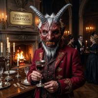 China Horror Devil Mask with Realistic Horns & Beard, Creepy Evil Demon Latex Headgear for Halloween Cosplay Costume Party Prop for sale