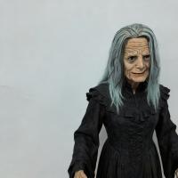 China Scary Old Witch Mask with Long Pale Blue Hair, Wrinkled Latex Female Mask for Halloween Cosplay & Haunted House for sale